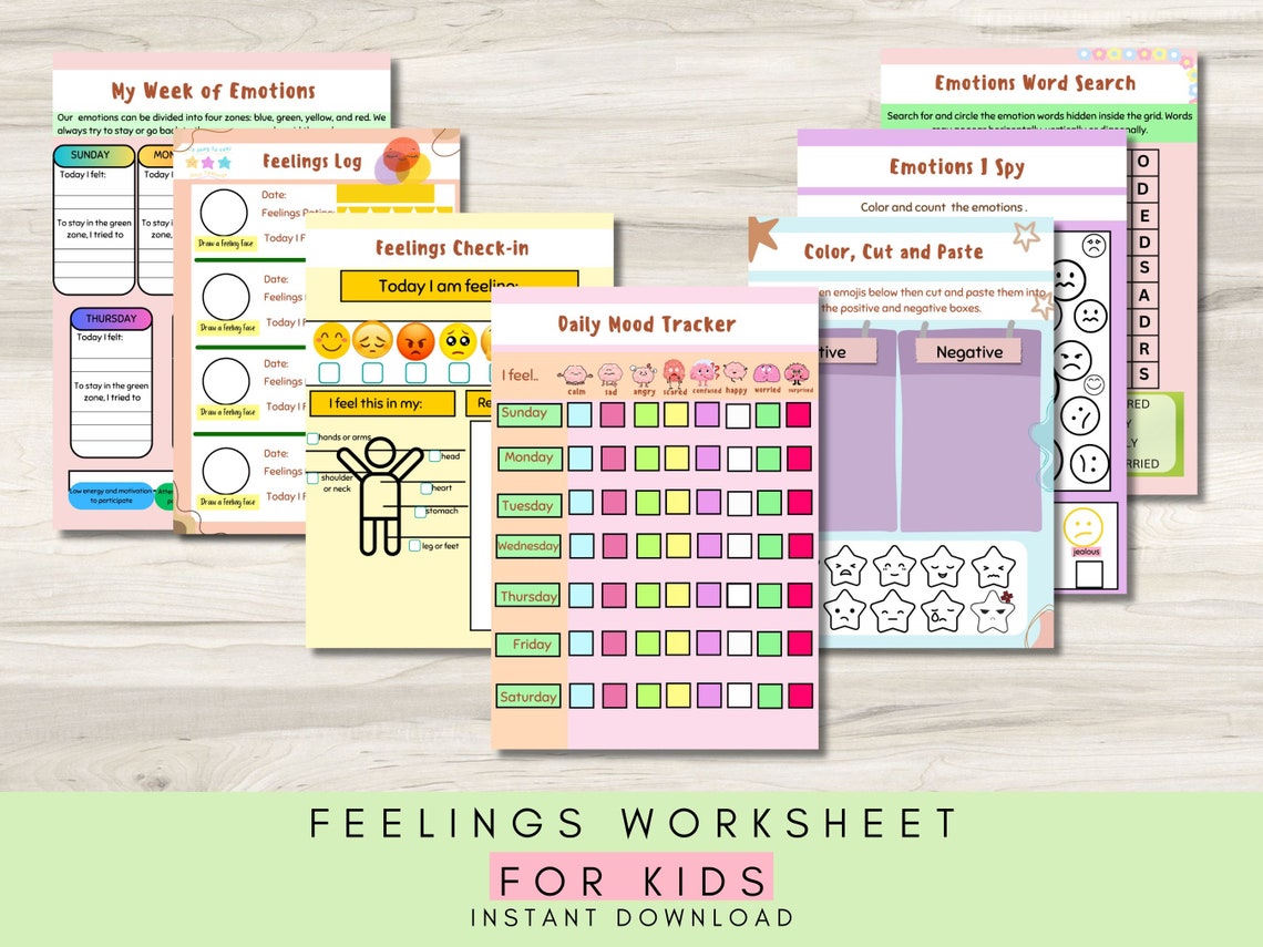 Feelings Worksheets for Kids|emotions Worksheets for Kids|sel|self ...