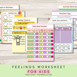 Feelings Worksheets for Kids|emotions Worksheets for Kids|sel|self ...