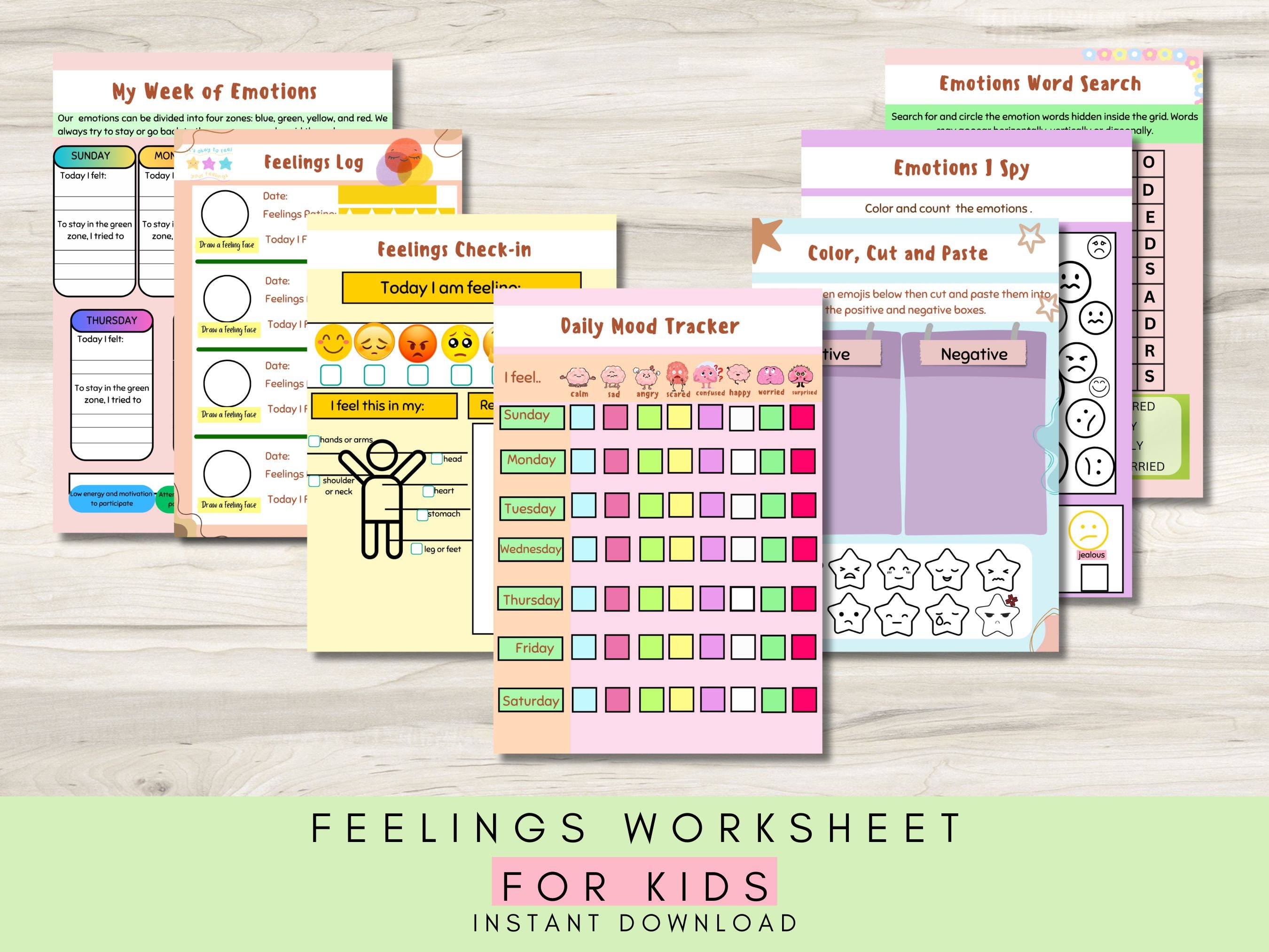 Feelings Worksheets for Kids|emotions Worksheets for Kids|sel|self ...