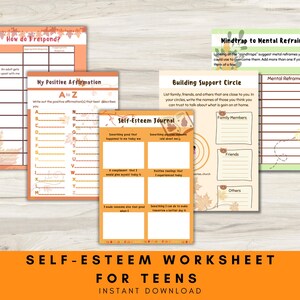 Fall Self-esteem Worksheets for Teens,mental Health,teen,therapy ...