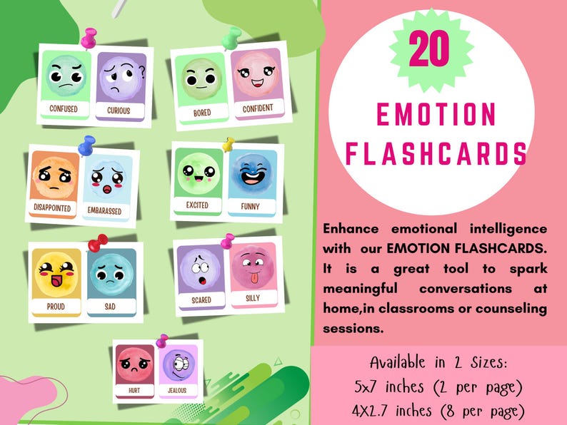 Emotion Flashcards,emotion Preschool Printables, Feelings Flashcards ...