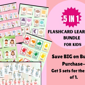 Flashcards Learning Bundle for Kids: Alphabet Flashcards,number ...