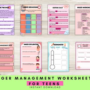 Anger Management Worksheets for Teens/adultsanger Coping Skill ...
