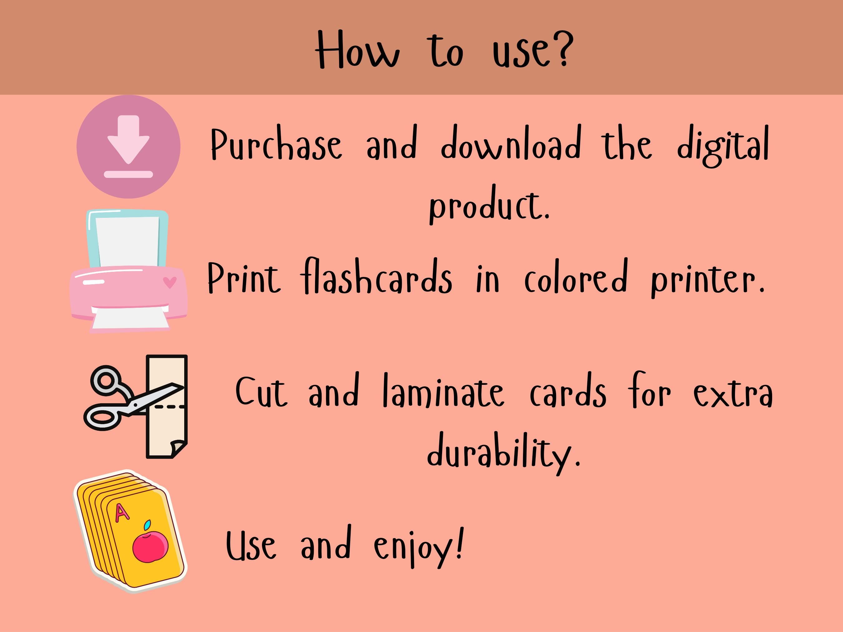 Alphabet Flashcards: ABC Printable Learning Cards (digital Download) - Etsy