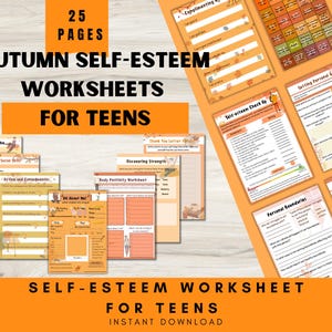 Fall Self-esteem Worksheets for Teens,mental Health,teen,therapy ...