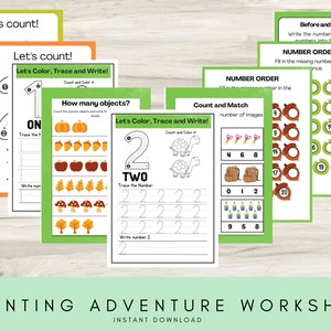 Counting Worksheets| Number Activities|quiet Book|busybook|preschool ...
