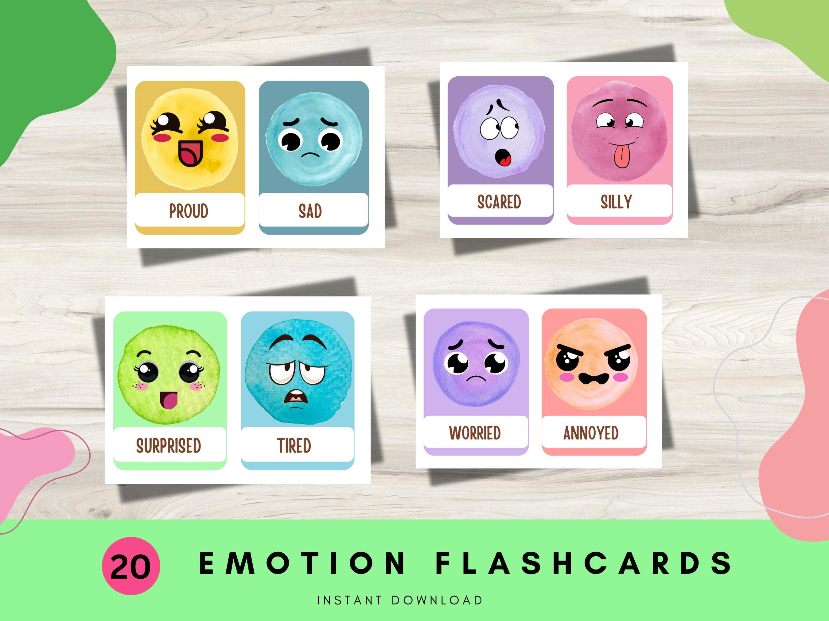 Emotion Flashcards,emotion Preschool Printables, Feelings Flashcards ...