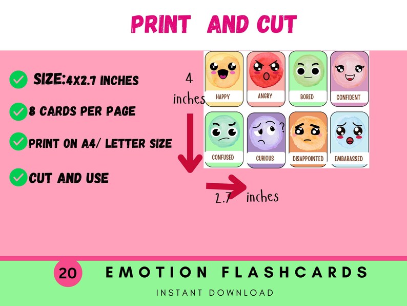 Emotion Flashcards,emotion Preschool Printables, Feelings Flashcards ...