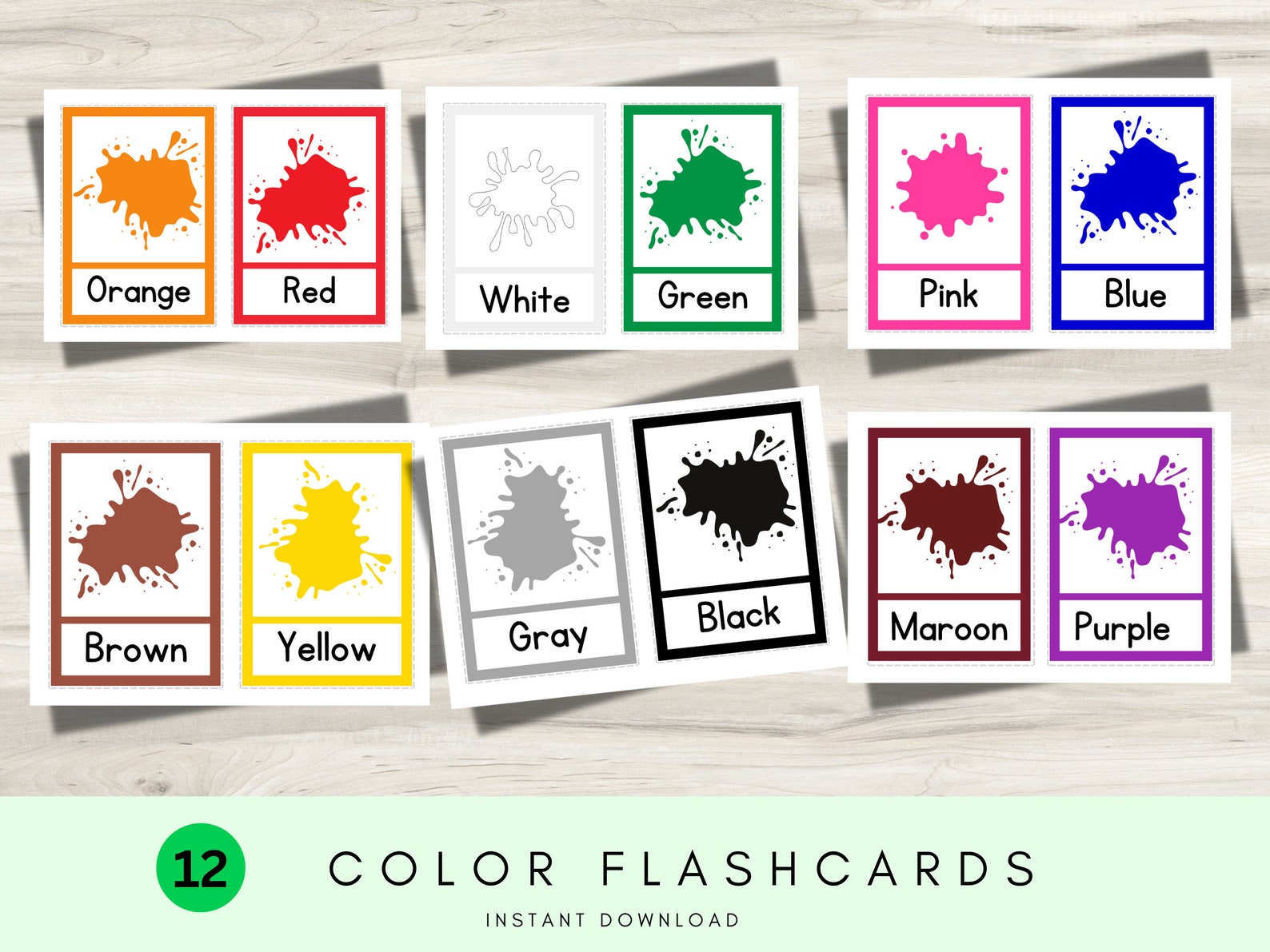 Color Flashcards|color Cards|color Recognition|homeschool|preschool ...