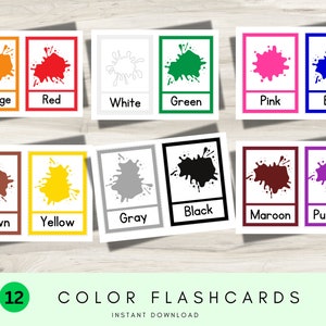 Color Flashcards|color Cards|color Recognition|homeschool|preschool ...