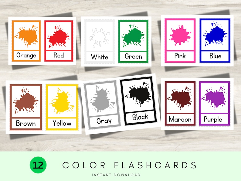 Color Flashcards|color Cards|color Recognition|homeschool|preschool ...
