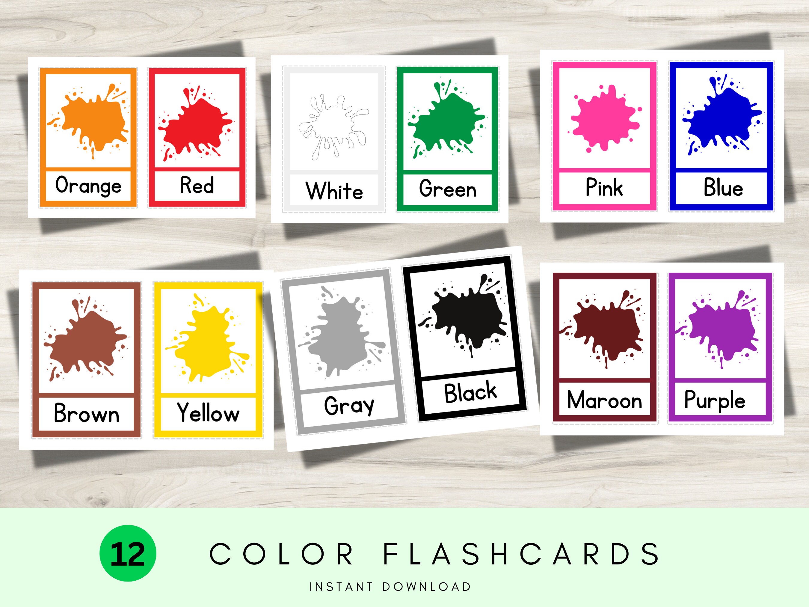 Color Flashcards|color Cards|color Recognition|homeschool|preschool ...