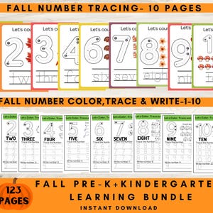 Printable Bundle|fall Dot Marker Preschool Worksheets|fall Coloring ...