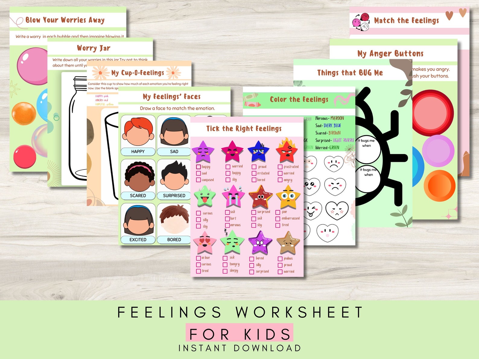 Feelings Worksheets for Kids|emotions Worksheets for Kids|sel|self ...