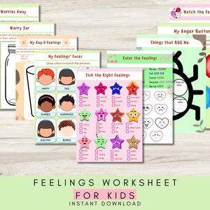 Feelings Worksheets for Kids|emotions Worksheets for Kids|sel|self ...