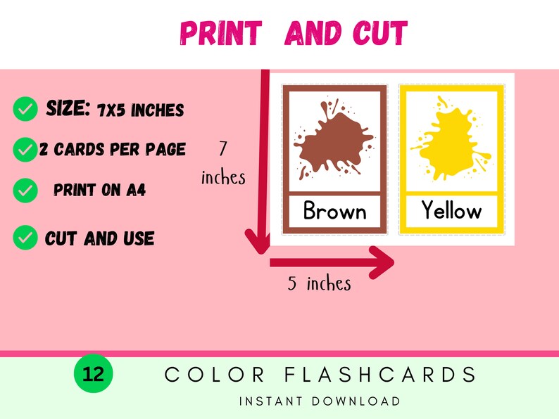 Color Flashcards|color Cards|color Recognition|homeschool|preschool ...