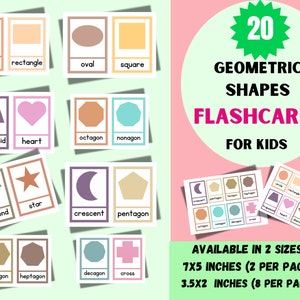 Shape Flashcards, Preschool Activities, Kids Flashcards,montessori ...
