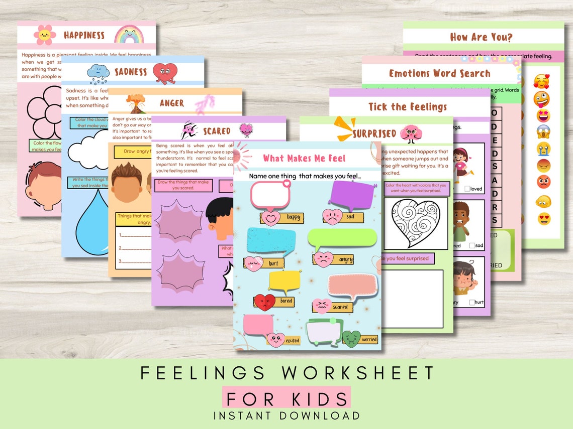 Feelings Worksheets for Kids|emotions Worksheets for Kids|sel|self ...