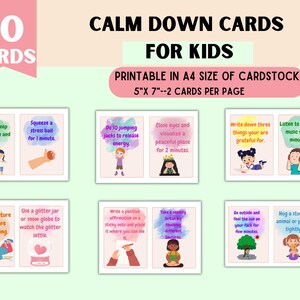Calming Cards for Kids, Emotional Regulation, Calming Techniques, Calm ...