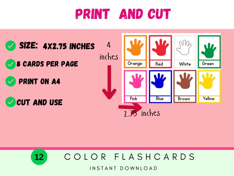 Color Flashcards: Preschool Learning, Montessori Education - Etsy