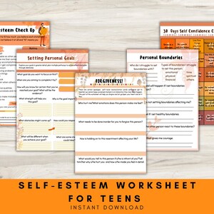 Fall Self-esteem Worksheets for Teens,mental Health,teen,therapy ...