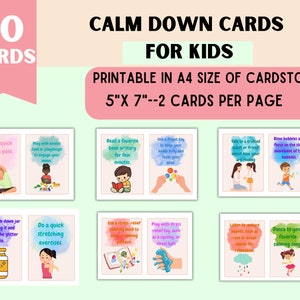 Calming Cards for Kids, Emotional Regulation, Calming Techniques, Calm ...