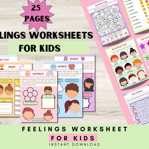 Feelings Worksheets for Kids|emotions Worksheets for Kids|sel|self ...