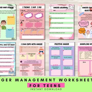 Anger Management Worksheets for Teens/adultsanger Coping Skill ...