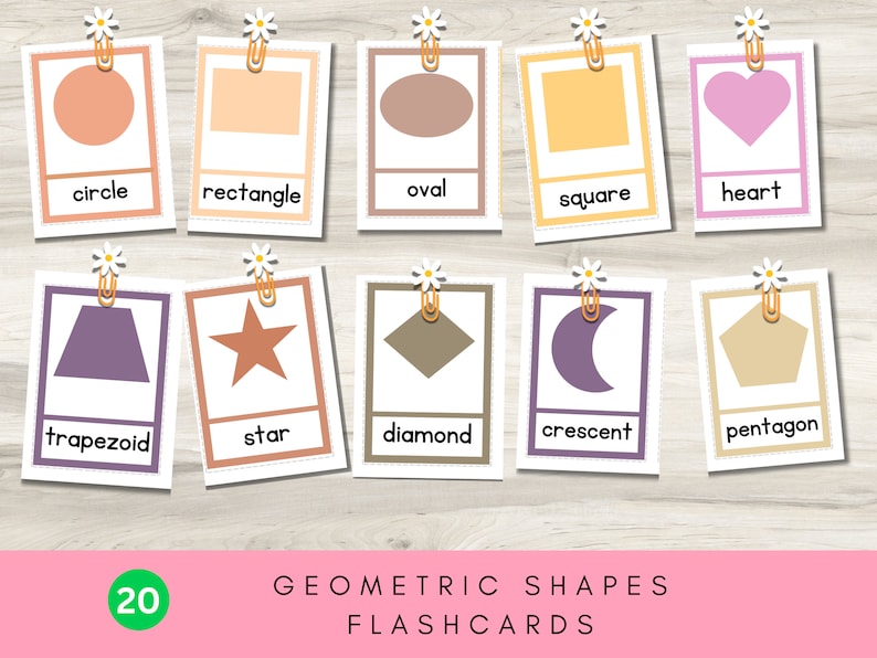 Geometric Shape Flashcards: Montessori Homeschool Printable (PDF) - Etsy
