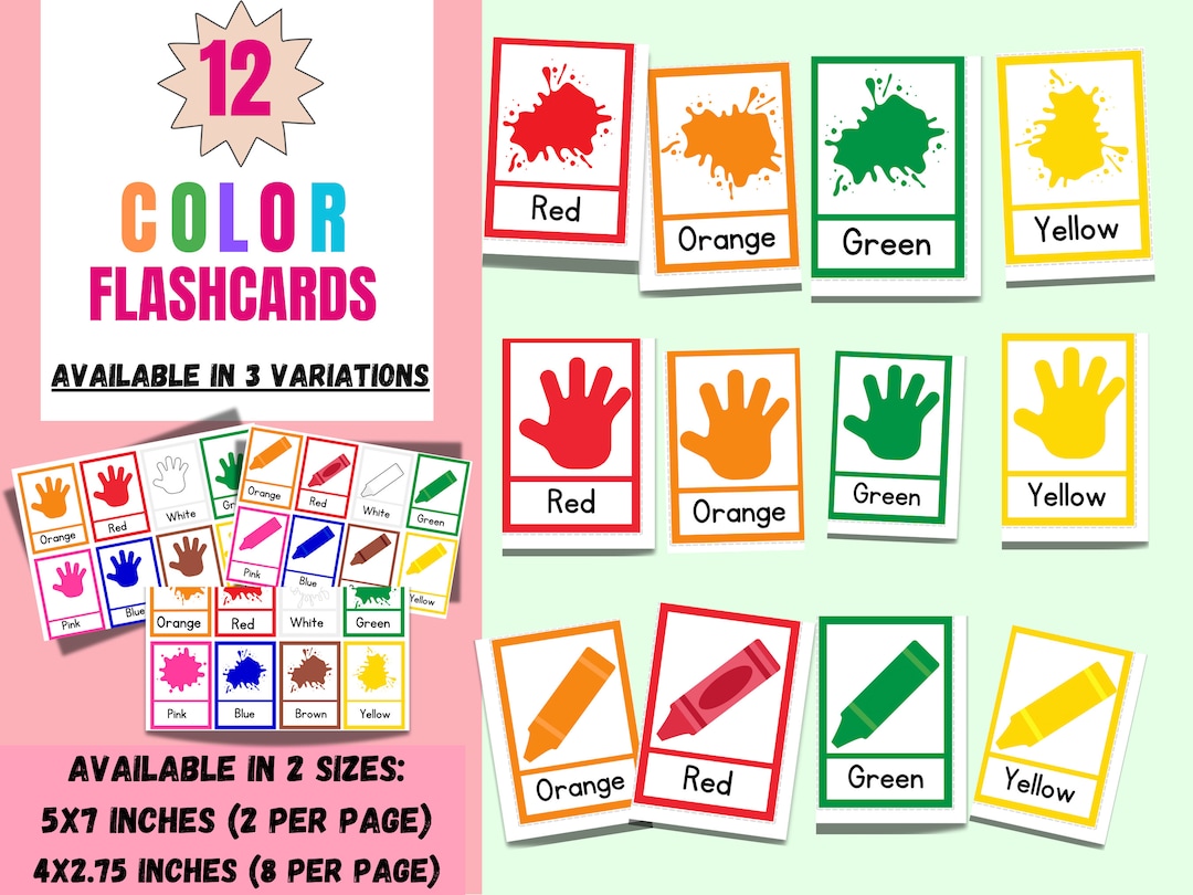Color Flashcards|color Cards|color Recognition|homeschool|preschool ...