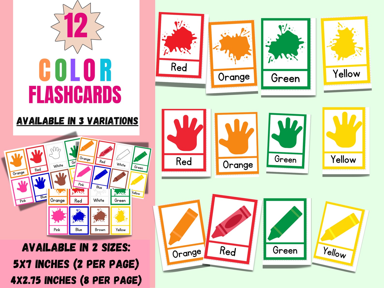 Color Flashcards|color Cards|color Recognition|homeschool|preschool ...