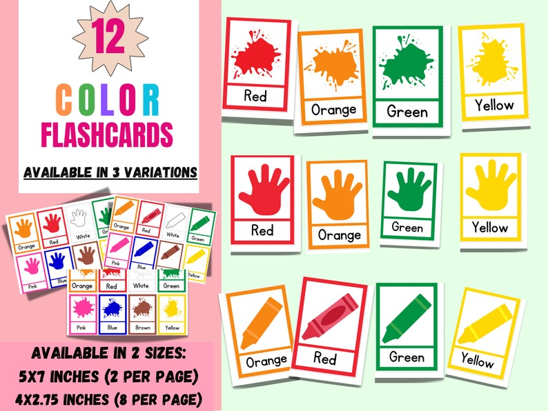 Color Flashcards|color Cards|color Recognition|homeschool|preschool ...