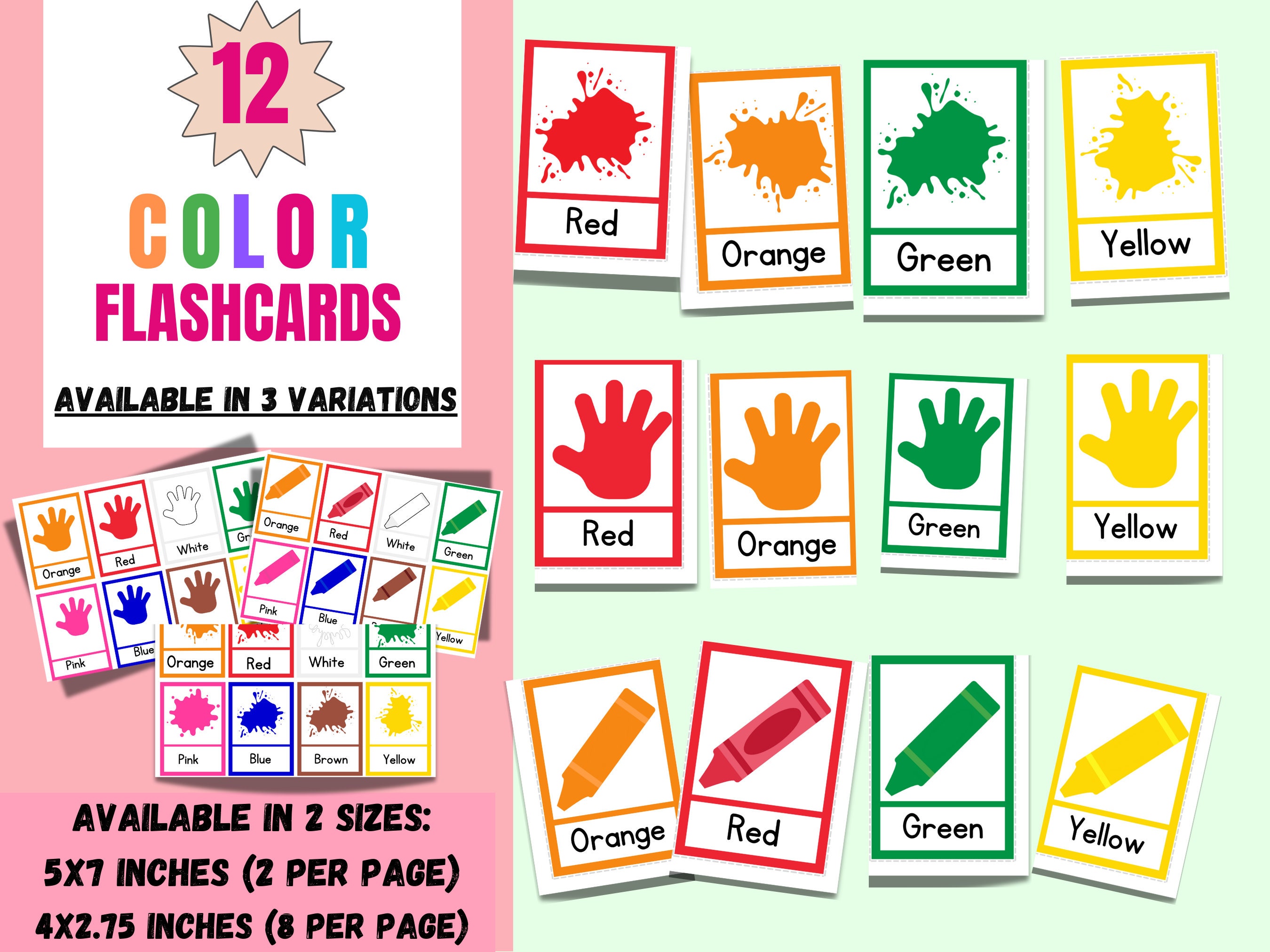Color Flashcards|color Cards|color Recognition|homeschool|preschool ...