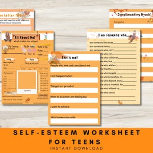 Fall Self-esteem Worksheets for Teens,mental Health,teen,therapy ...
