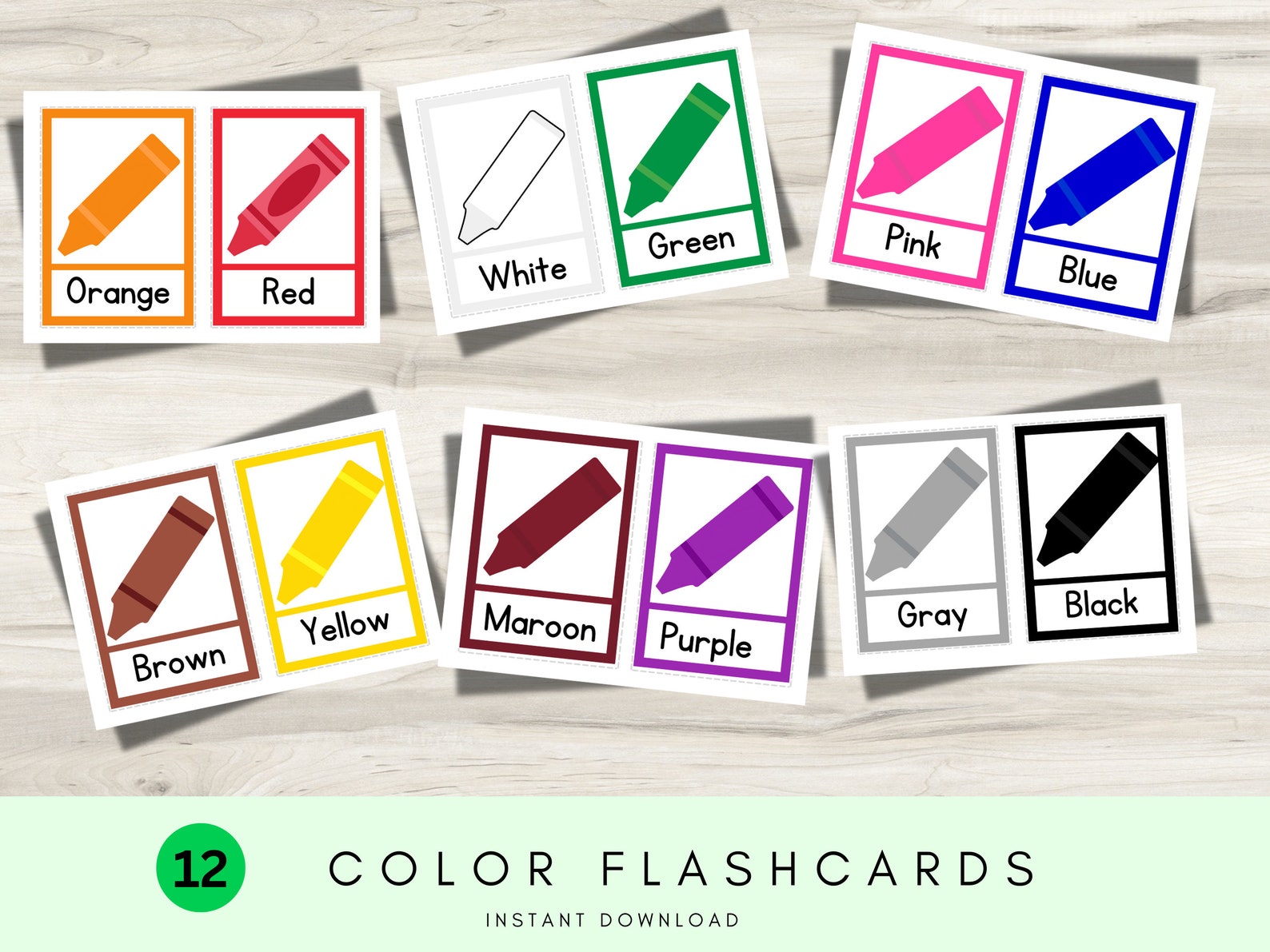 Color Flashcards|color Cards|color Recognition|homeschool|preschool ...