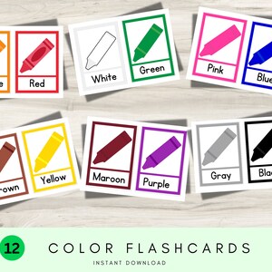 Color Flashcards: Preschool Learning, Montessori Education - Etsy