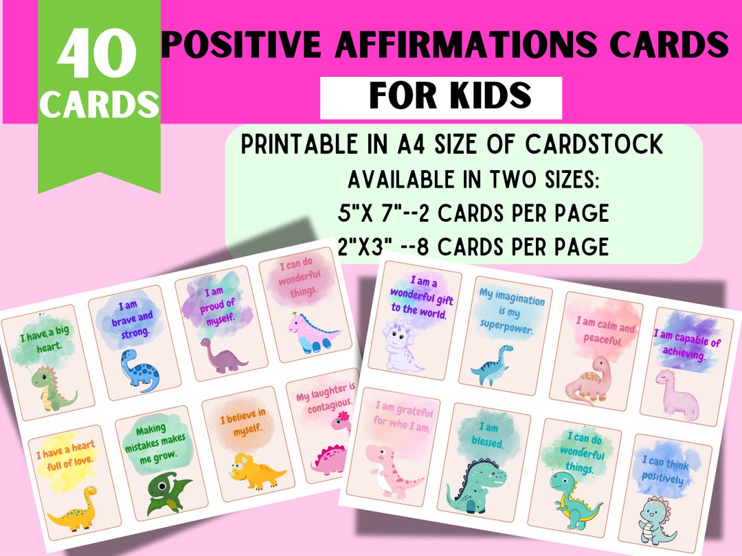 Positive Affirmation Cards for Kids|encouragement Cards|lunchbox Cards ...