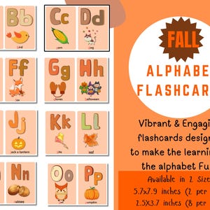 Autumn Alphabet Flashcards: Homeschool Classroom Decor (digital ...