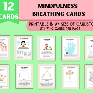 Mindfulness Breathing Cards for Kids,kids Mindfulness Cards,coping ...