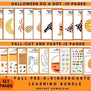 Printable Bundle|fall Dot Marker Preschool Worksheets|fall Coloring ...