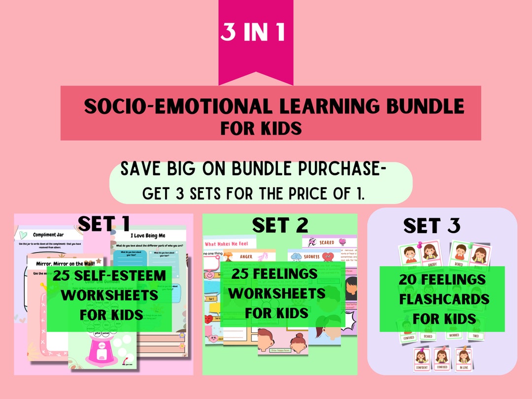 Socio-emotional Learning Bundle for Kids,self-esteem Worksheets ...