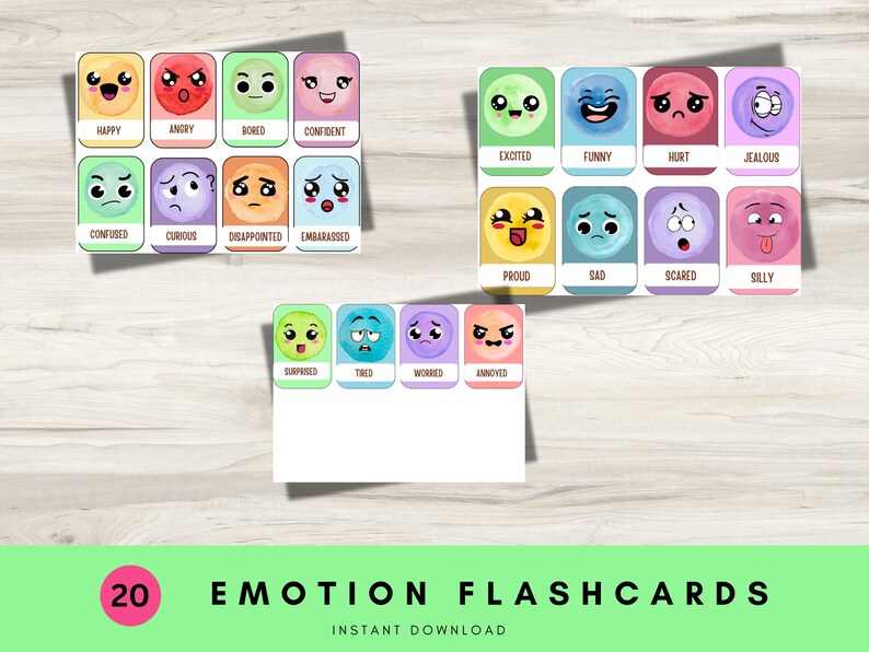 Emotion Flashcards,emotion Preschool Printables, Feelings Flashcards ...