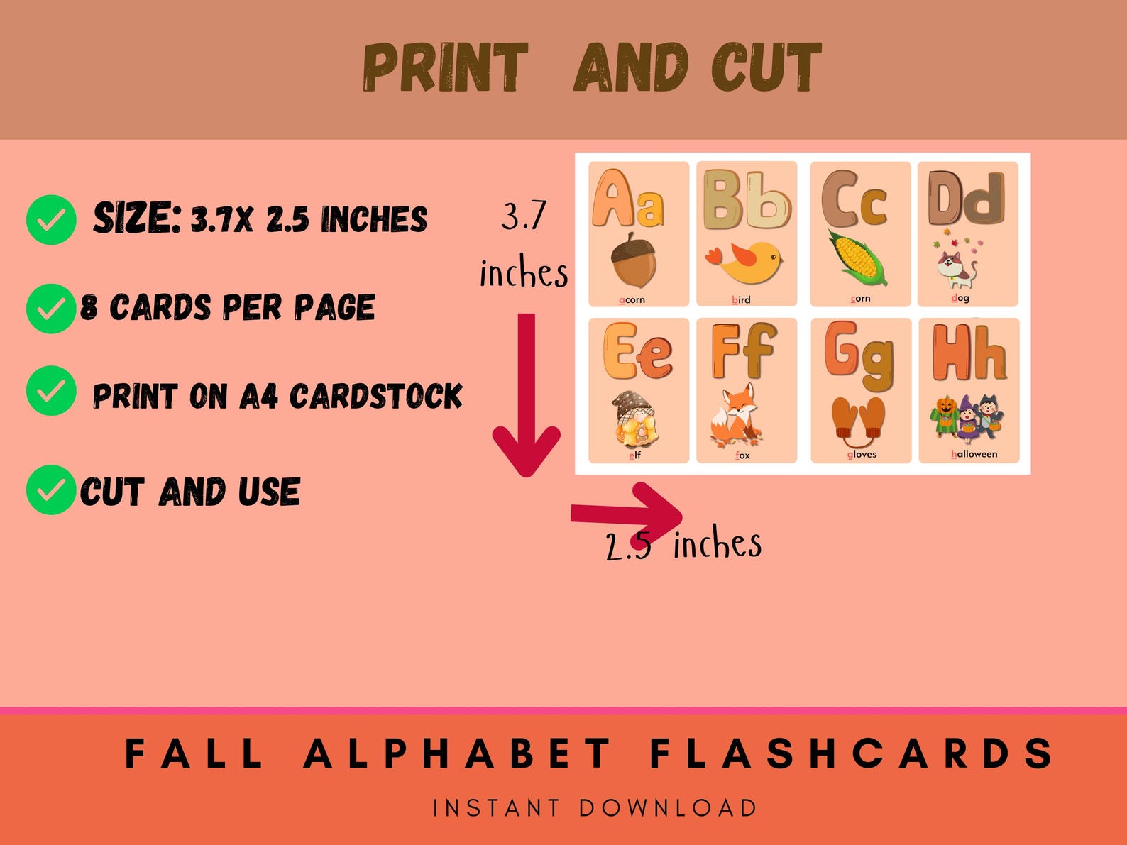 Autumn Alphabet Flashcards: Homeschool Classroom Decor (digital ...