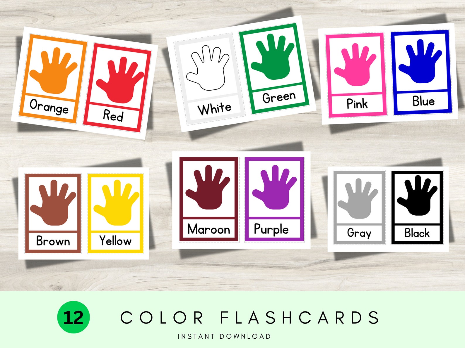 Color Flashcards: Preschool Learning, Montessori Education - Etsy