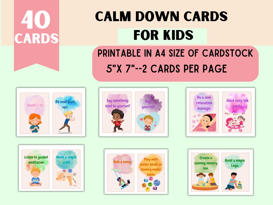 Calming Cards for Kids, Emotional Regulation, Calming Techniques, Calm ...