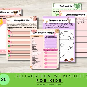 Self-esteem Worksheets for Kids, Mental Health, Therapy Worksheets ...
