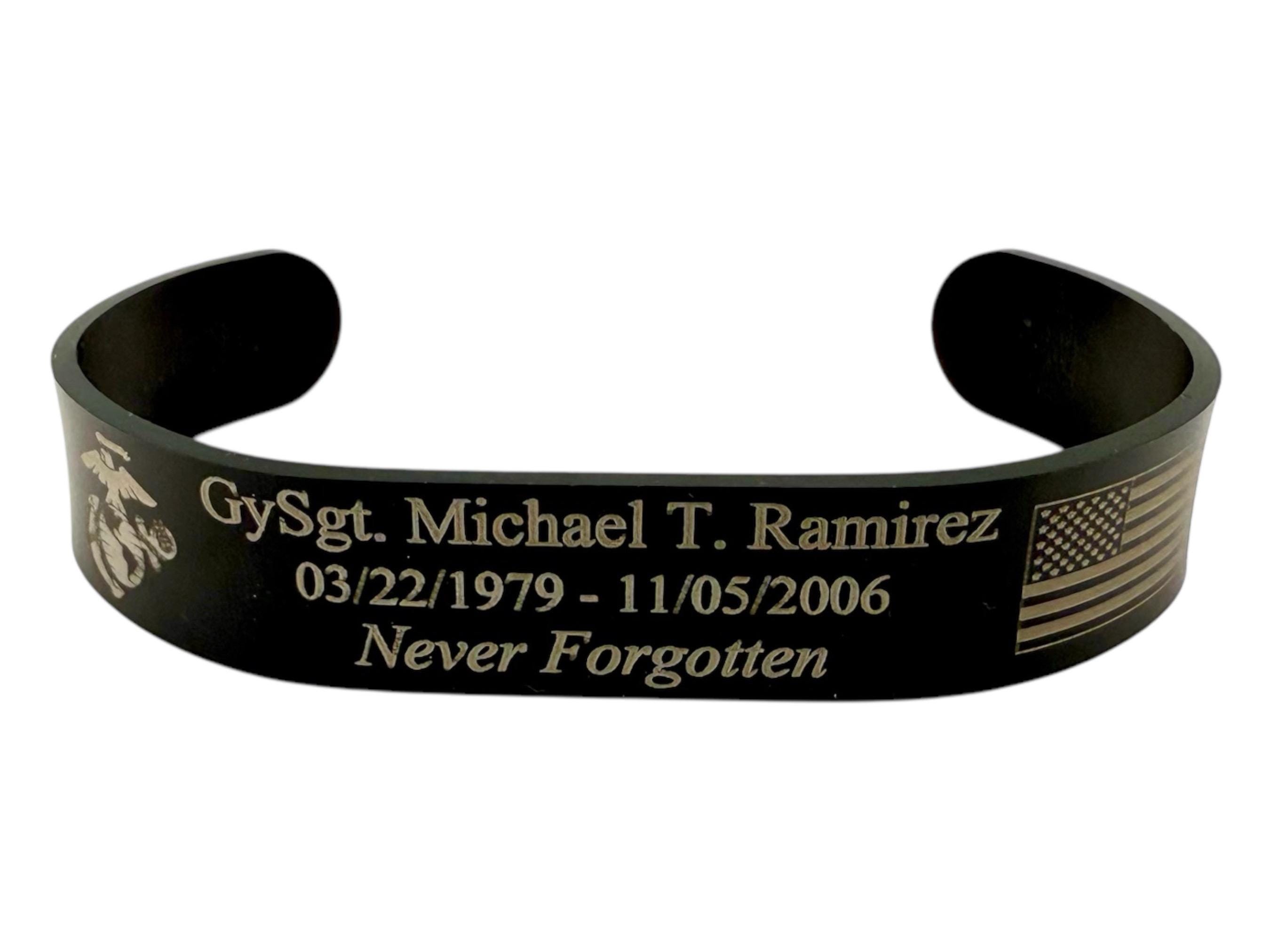 Custom Engraved Aluminum Memorial Bracelet: Military & First Responder ...