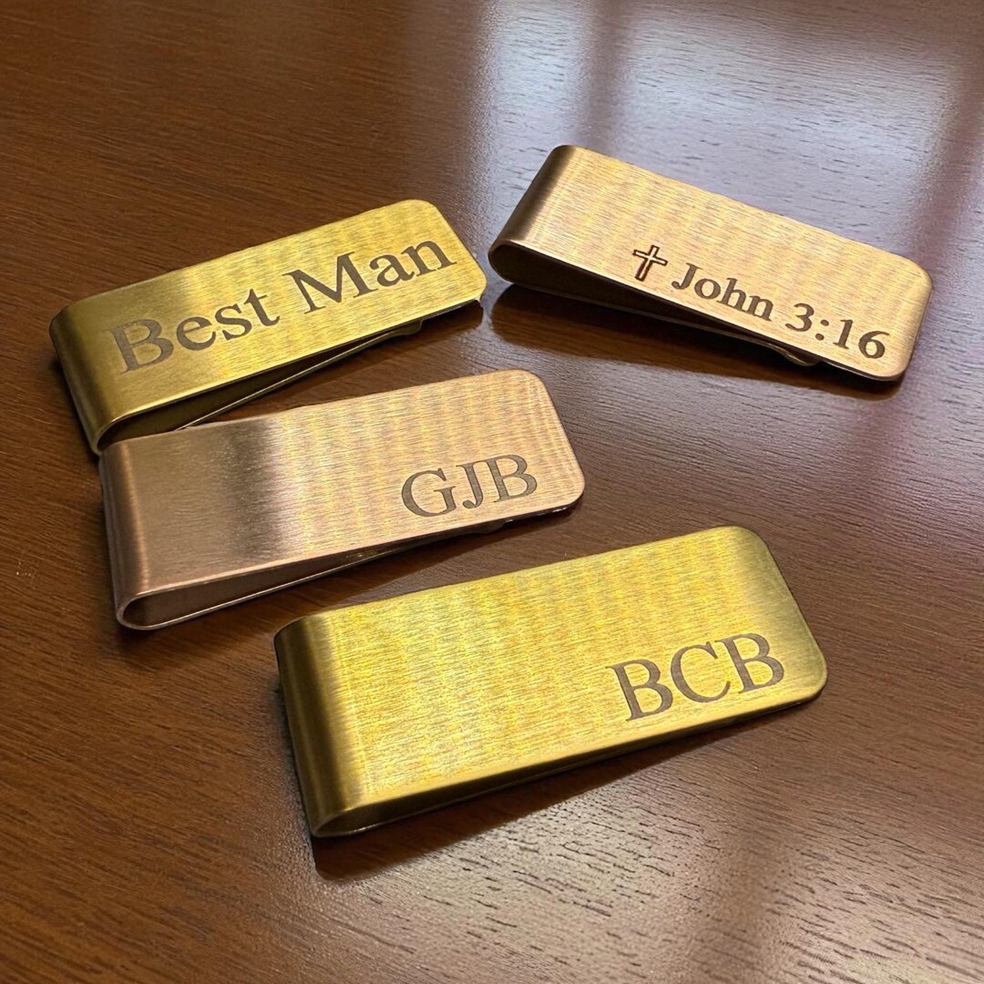 Custom Laser Engraved Money Clip: Brass or Copper Gift - Etsy