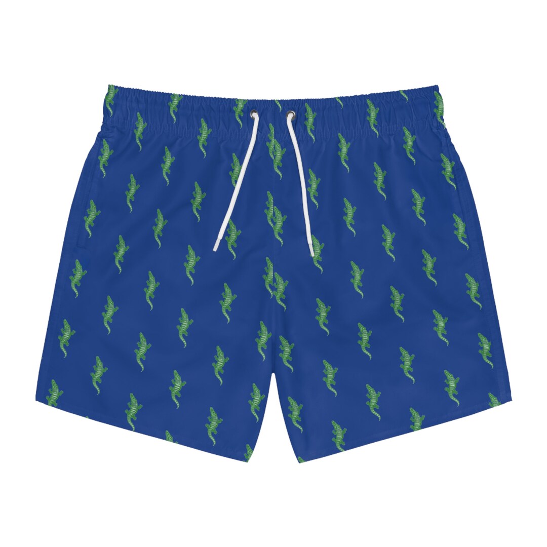 Dark Blue Alligator Swim Trunks - Etsy