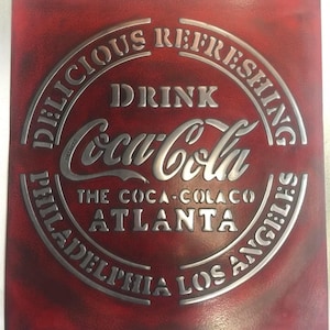 Coca-cola Metal Sign – Handmade Cast Aluminum Relief on Iron Plate ...